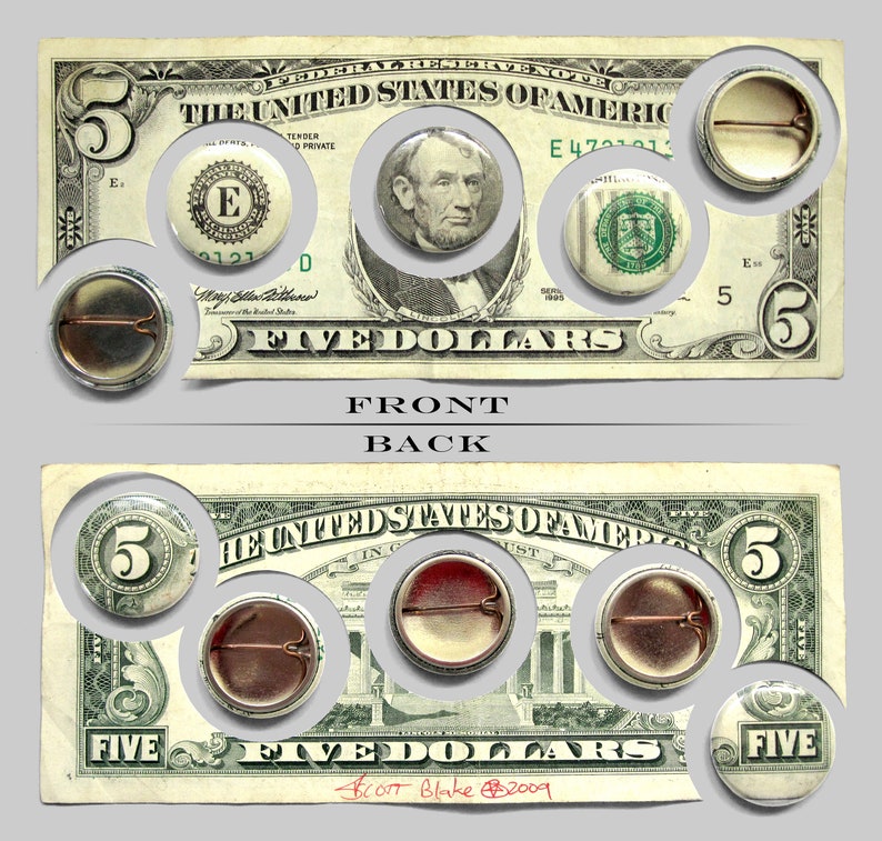 Money Buttons Made From Real US Currency - Etsy