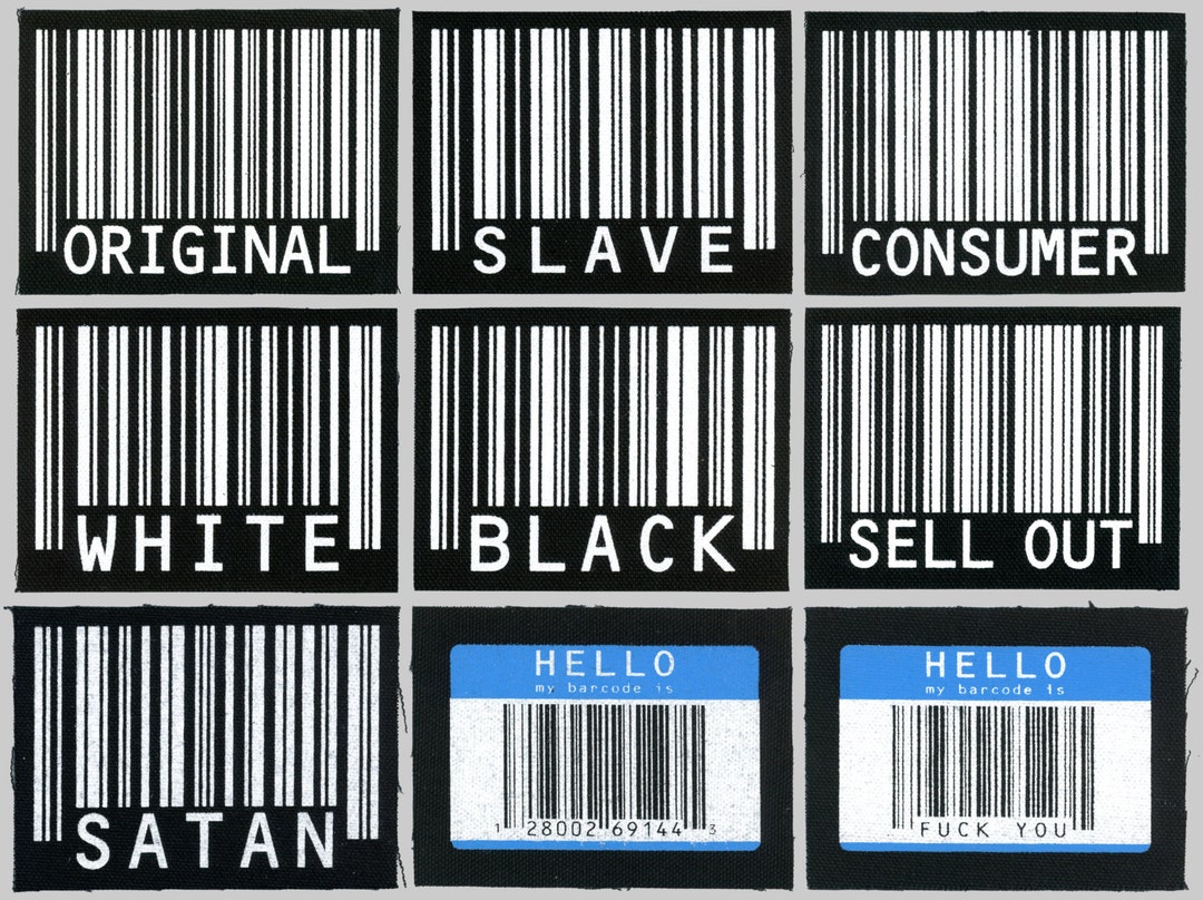 Barcode Word Patches by Scott Blake - Etsy