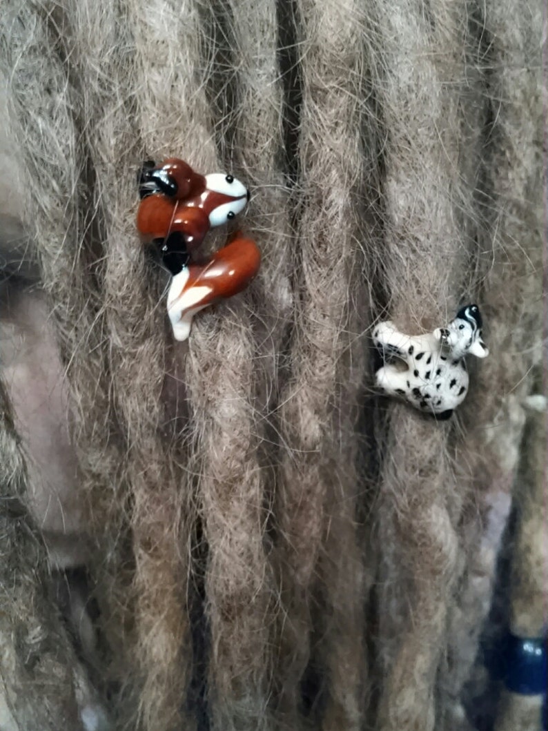 5mm Glass Dread Bead Dreadlock Hyena Bead 45 or 6mm Hole | Etsy