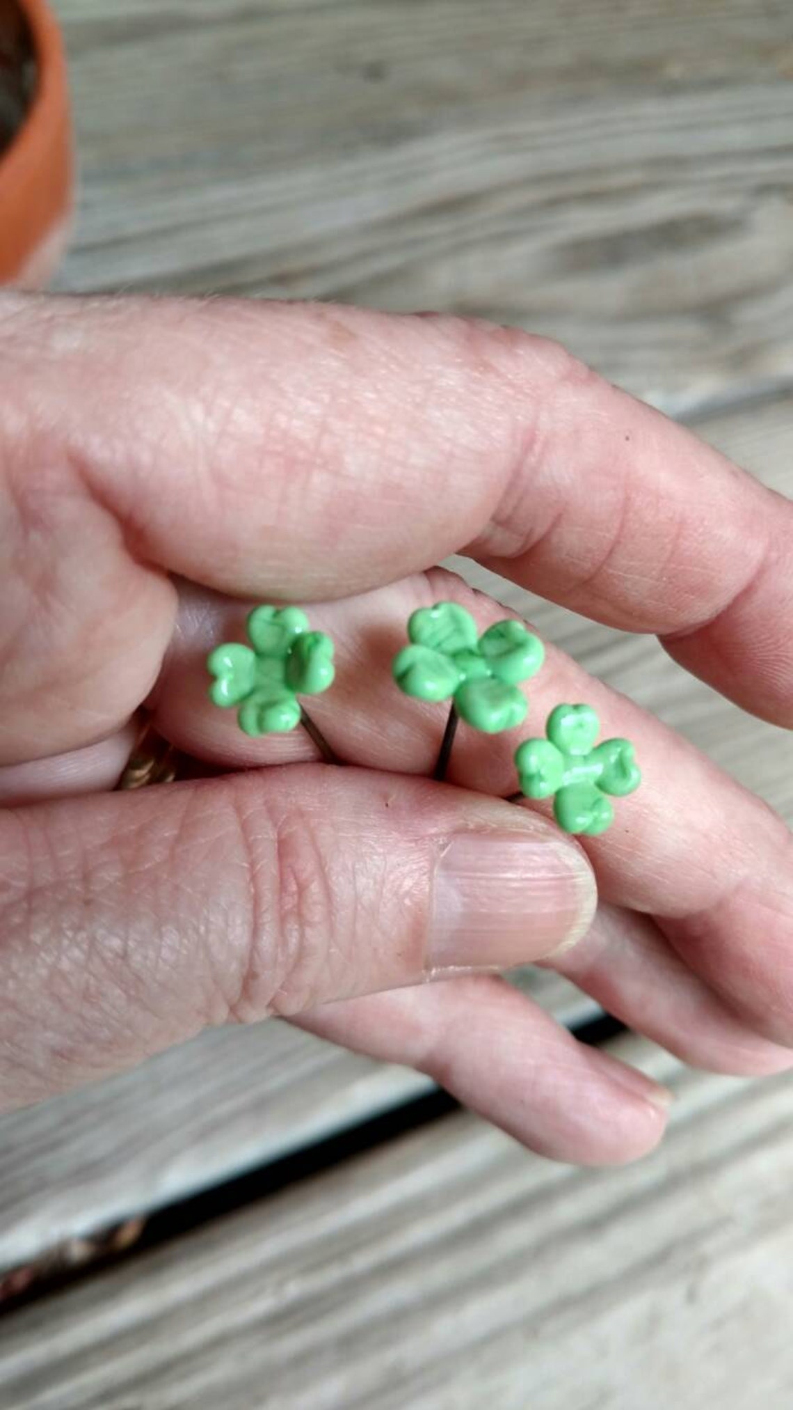 3 Fairy Garden Clovers Miniature Clover Patch set of 3 4 - Etsy