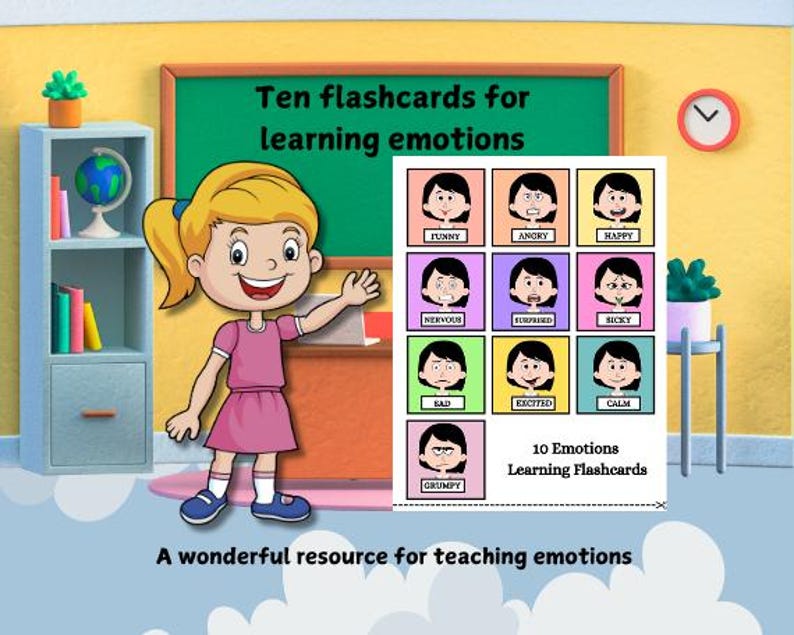 Emotions Activity for Kids Boys Girls Toddler Emotions Chart Homeschool ...
