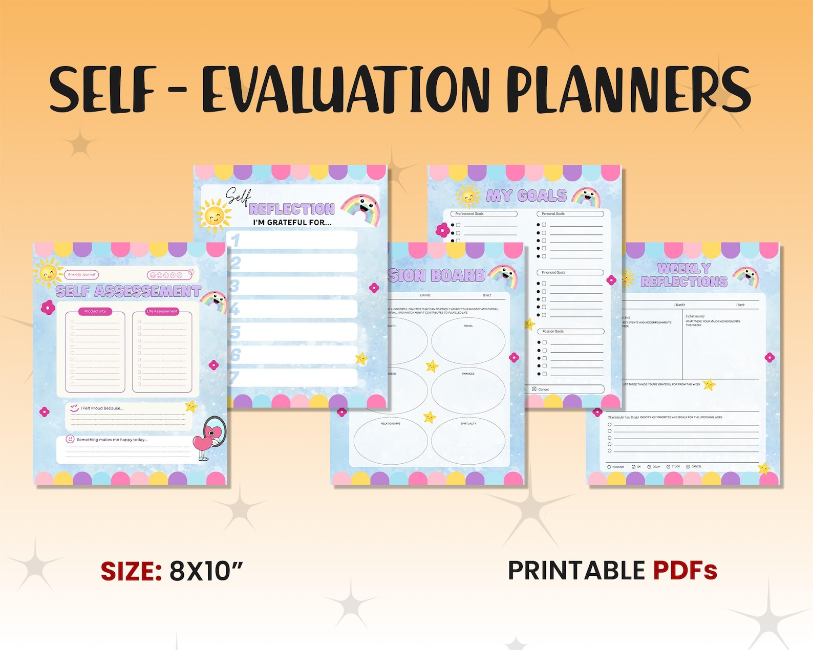 Kids Daily Journal Printable: Gratitude & Reflection, 4 Themes (PDF ...