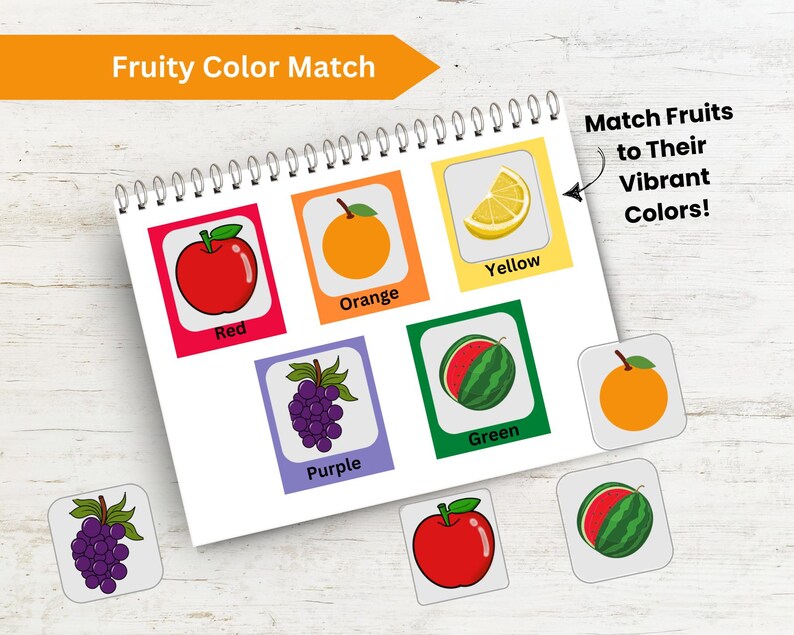 Color Matching Game Busy Book Printable Educational Activity Homeschool ...