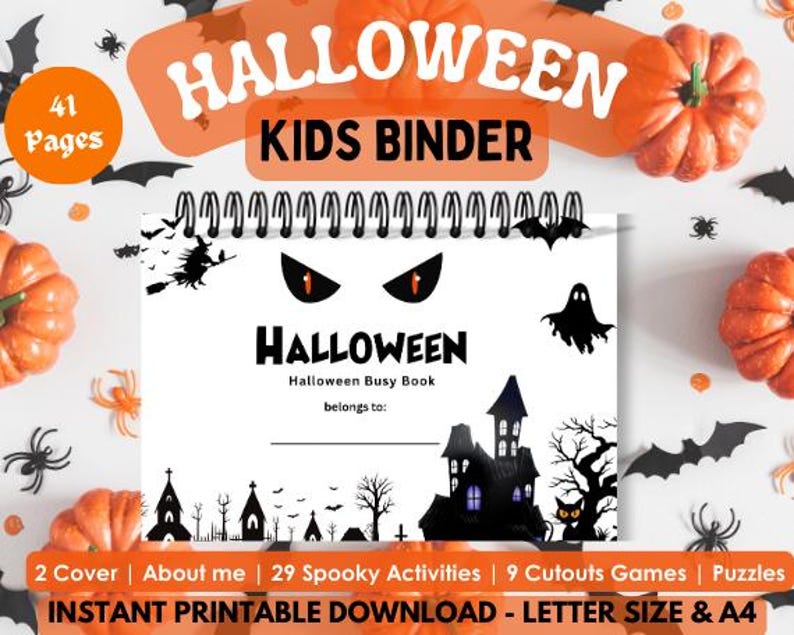 Halloween Busy Book Printable Toddler Learning Book Halloween ...