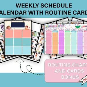 Chore Chart for Kids Morning Afternoon & Evening Routine Chart Planning ...