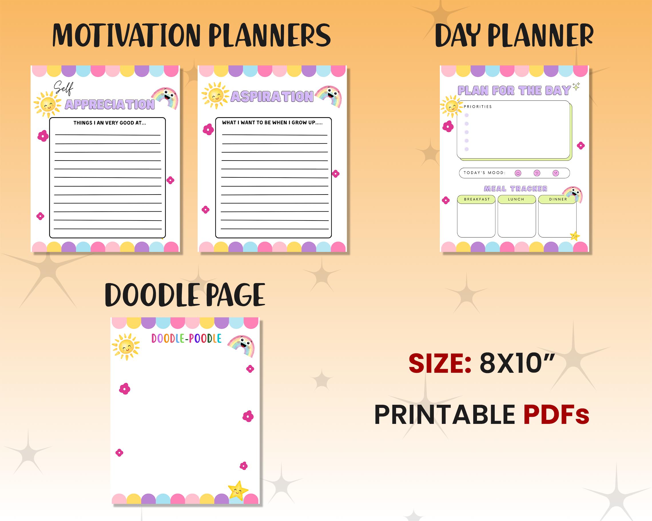 Kids Daily Journal Printable: Gratitude & Reflection, 4 Themes (PDF ...