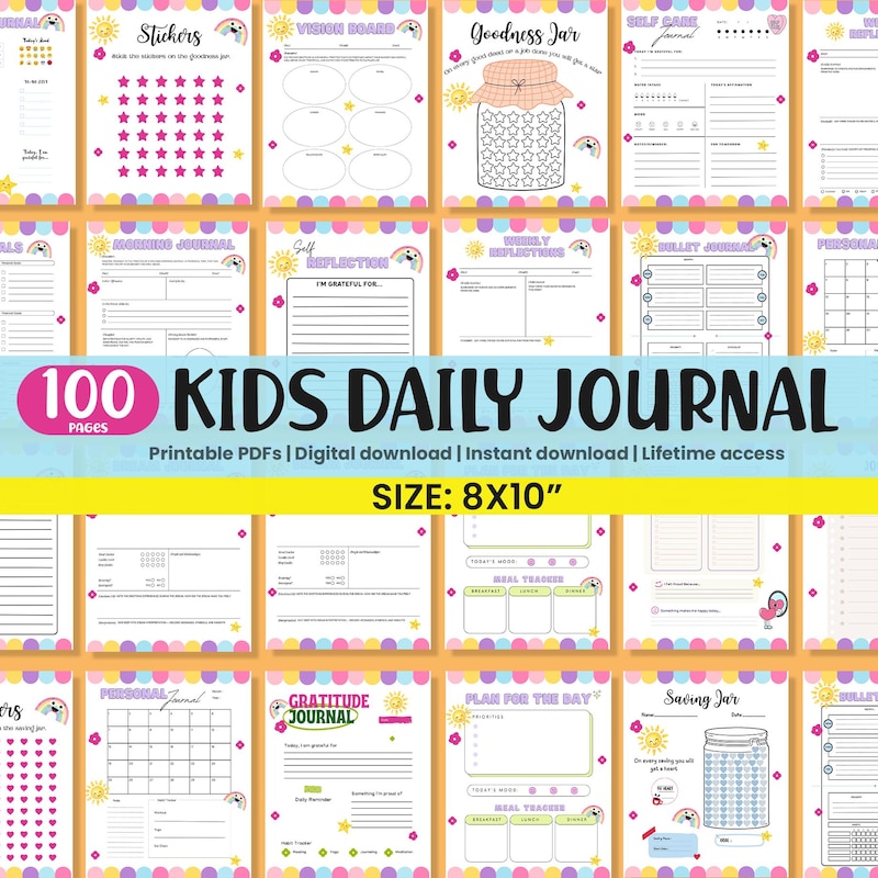 Template Gratitude Kids Journal - Etsy UK