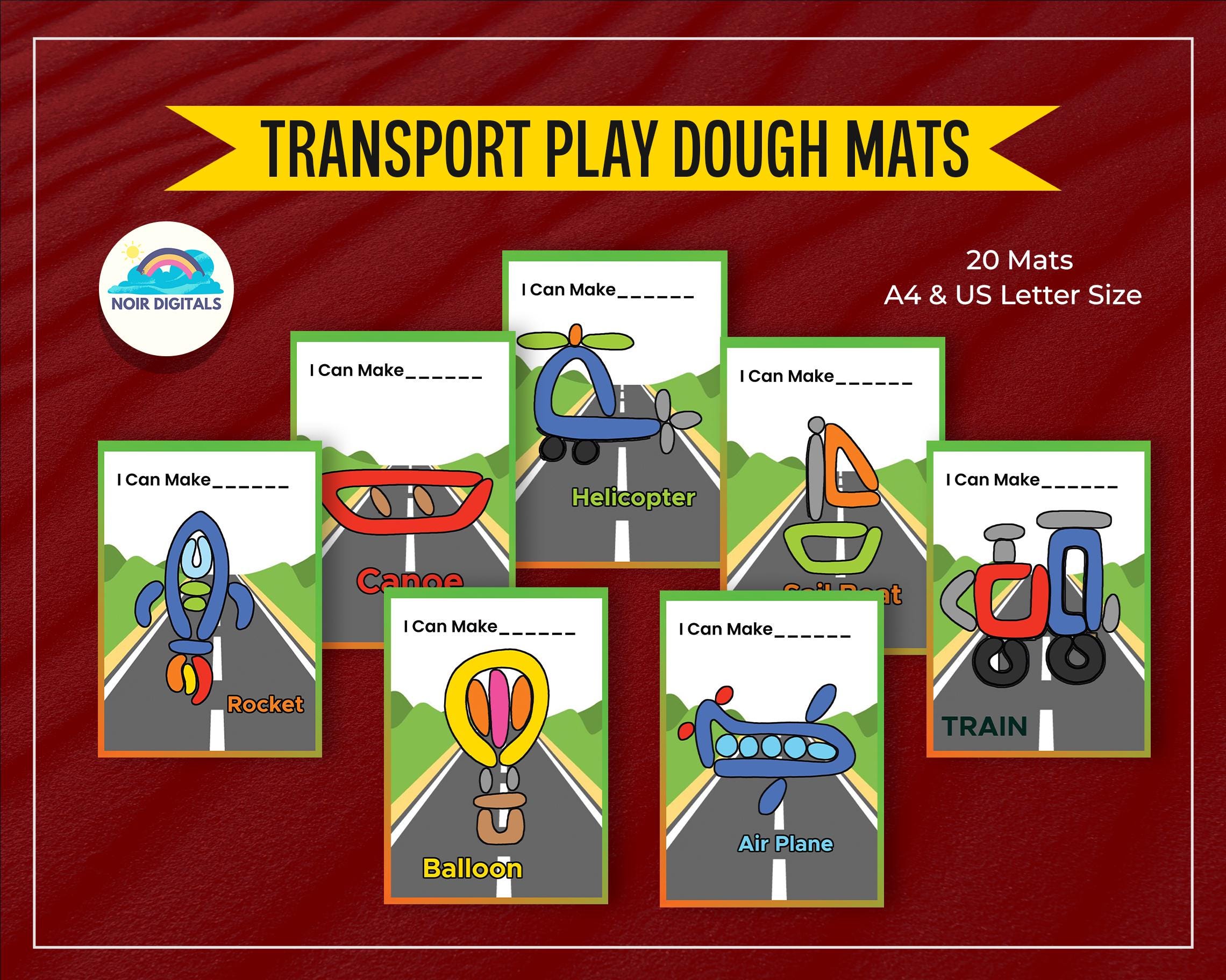 Play Dough Mats Mega Bundle: 200+ Toddler Activities (PDF, Digital ...