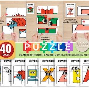 Montessori Printable Puzzle Indoor Outdoor Games for Kids Preschool ...