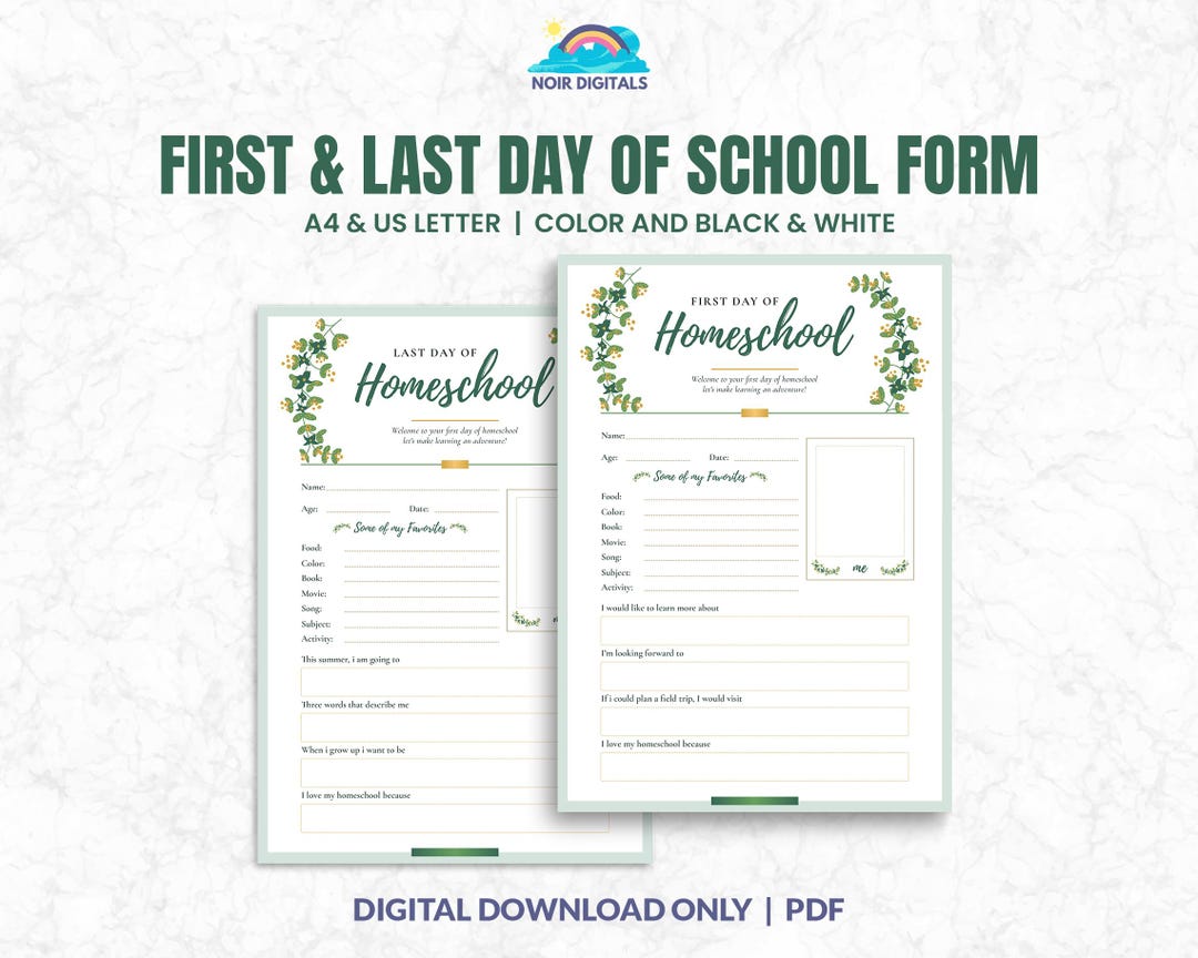 First and Last Day of School Interview - All About Me Printable ...