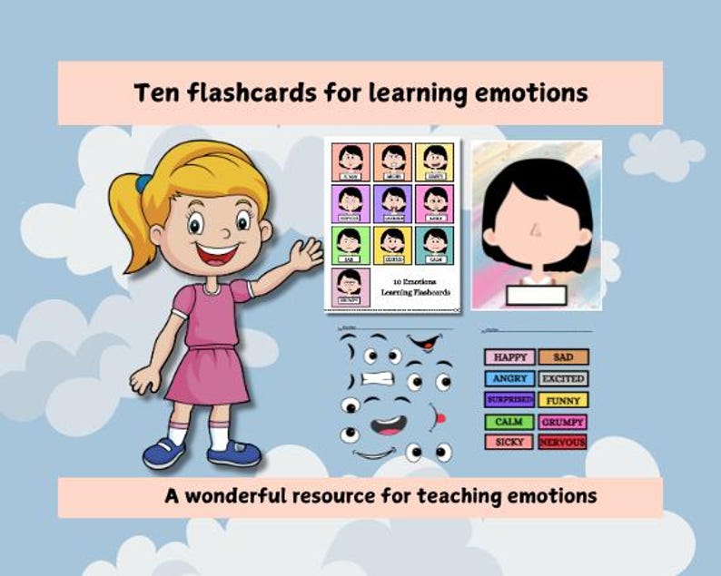 Emotions Activity for Kids Boys Girls Toddler Emotions Chart Homeschool ...