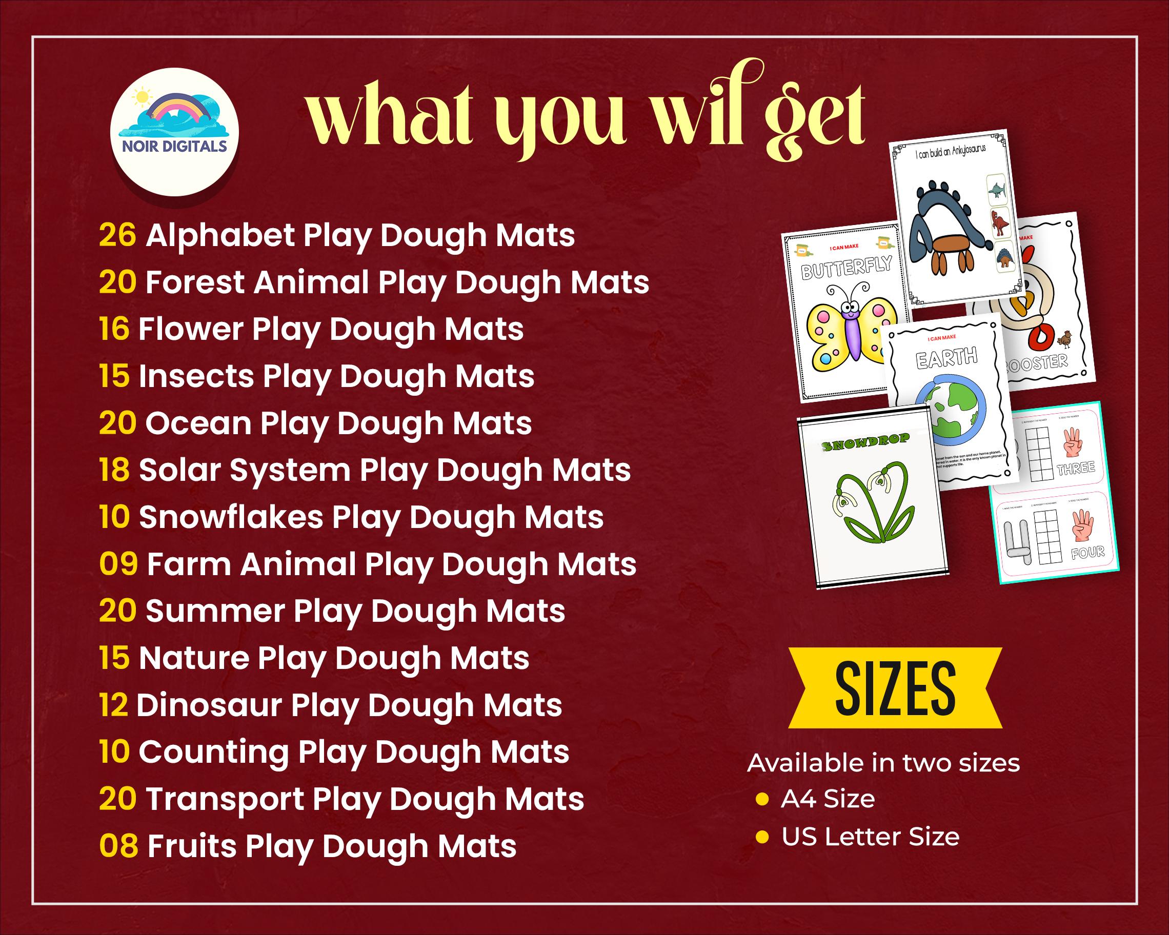 Play Dough Mats Mega Bundle: 200+ Toddler Activities (PDF, Digital ...