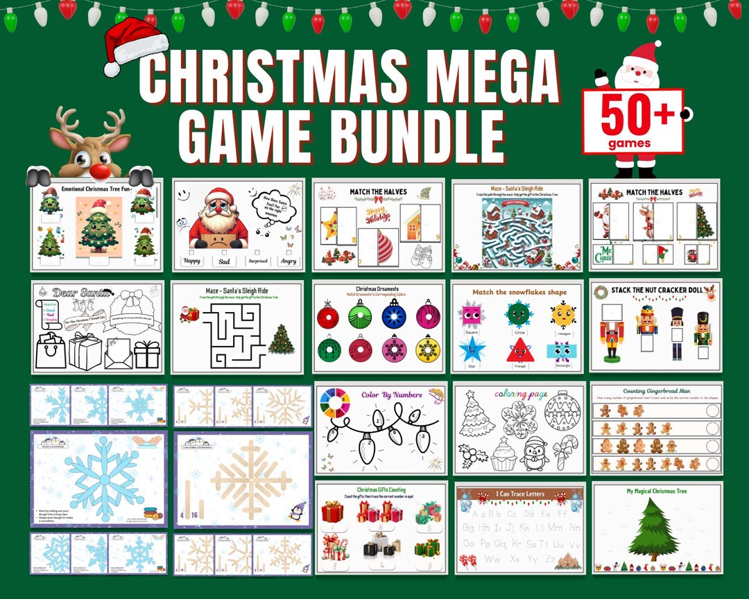 Ultimate Printable Christmas Game Bundle for Kids and Adults Christmas ...