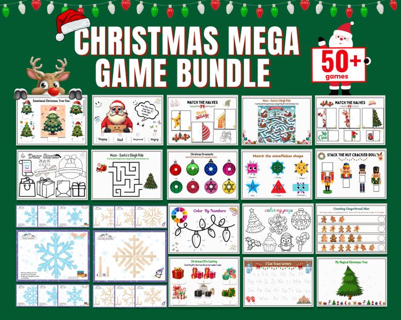 Printable Christmas Kids Game Bundle: 40+ Festive Activities (digital ...