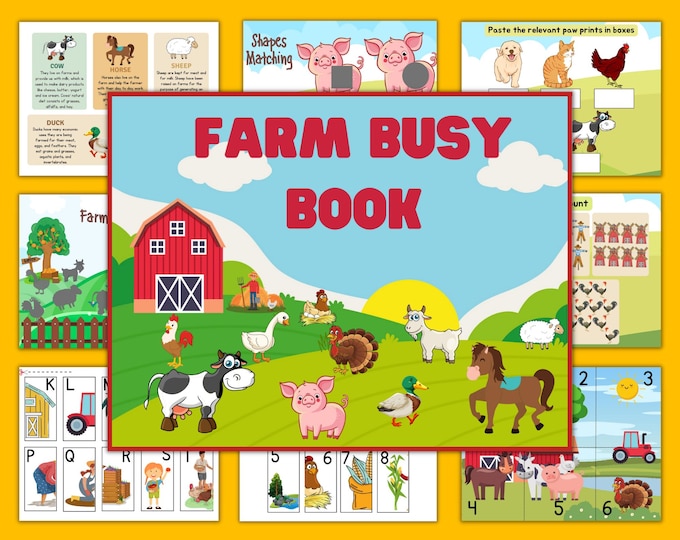 Farm Busy Book Printable Toddler Activities Montessori Homeschool ...