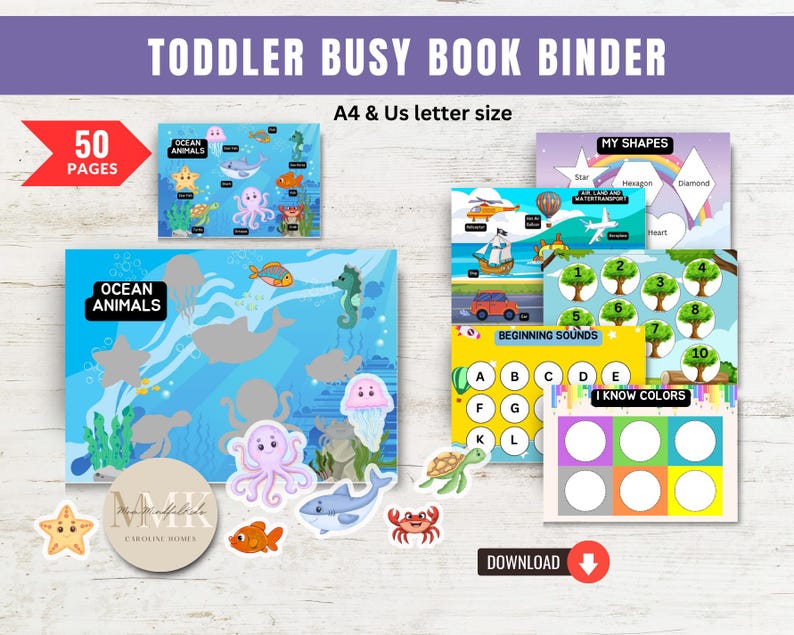 Preschool Bundle Pre-k Busy Binder Printable Preschool Journal Alphabet ...