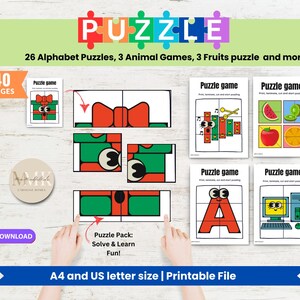 Montessori Printable Puzzle Indoor Outdoor Games for Kids Preschool ...