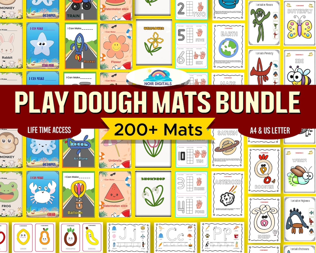 Play Dough Mats Mega Bundle: 200+ Toddler Activities (PDF, Digital ...