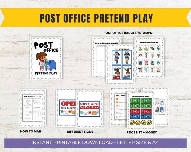 Printable Pretend Play Doctor Coffee Shop Pet Salon Pretend Play School ...