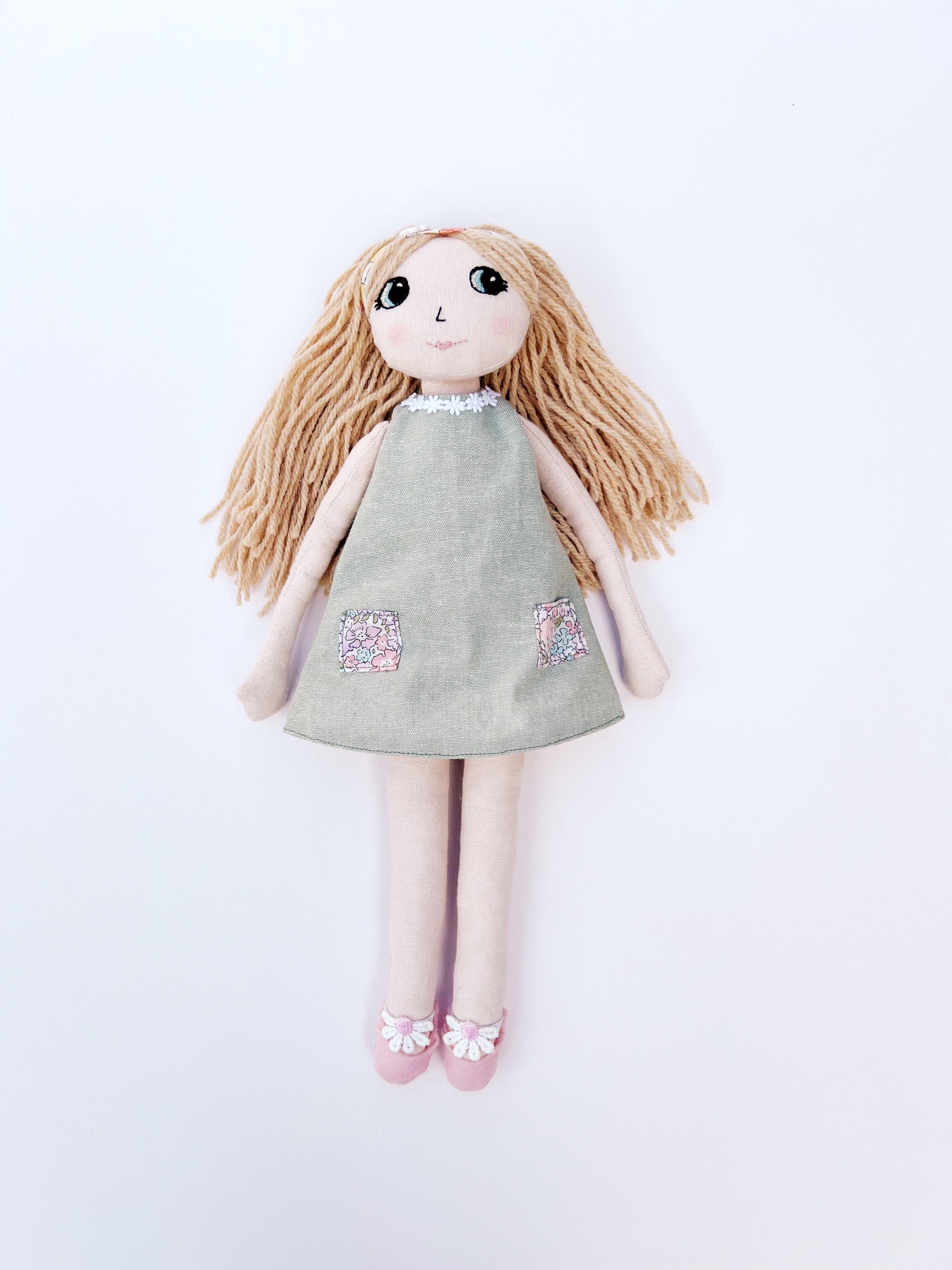 Cloth Doll Sewing Pattern PDF Doll, Dress, Headband and Shoe Patterns ...
