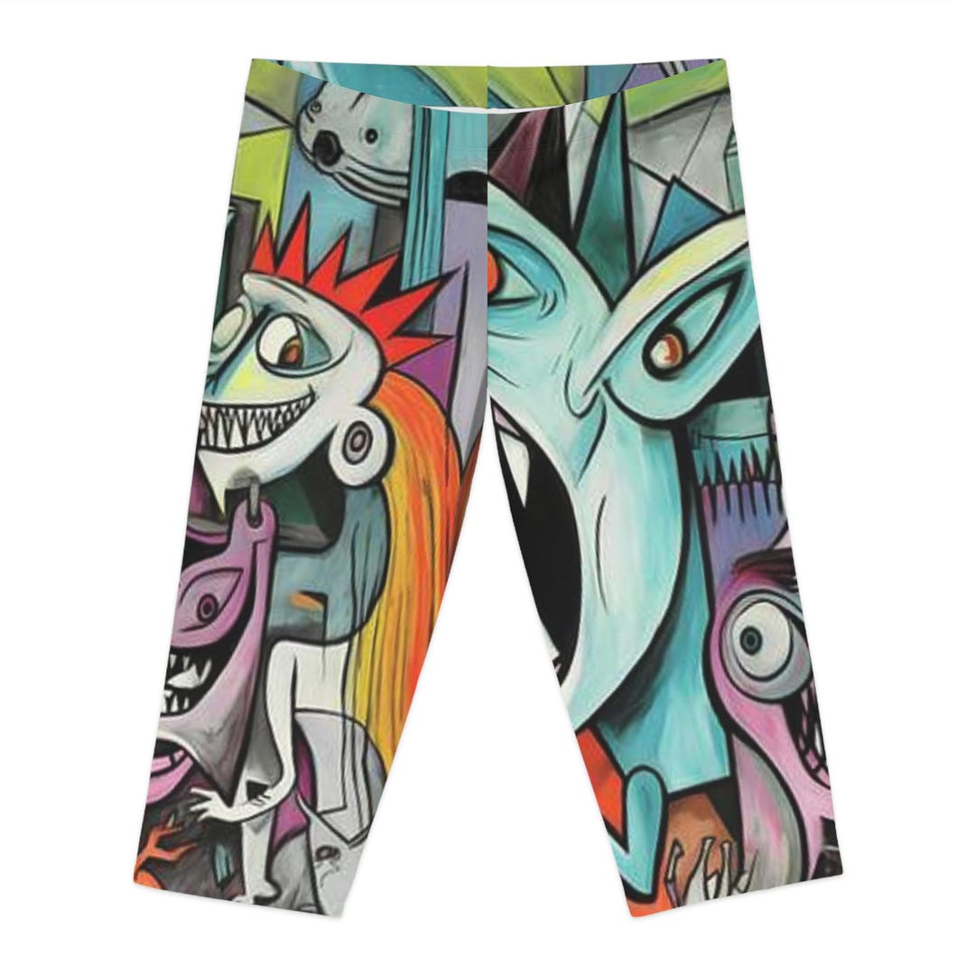 Capri Leggings | Cartoon Design for Women - Etsy