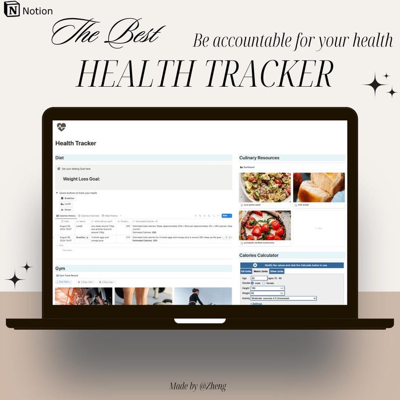 Health Tracker Template - Etsy