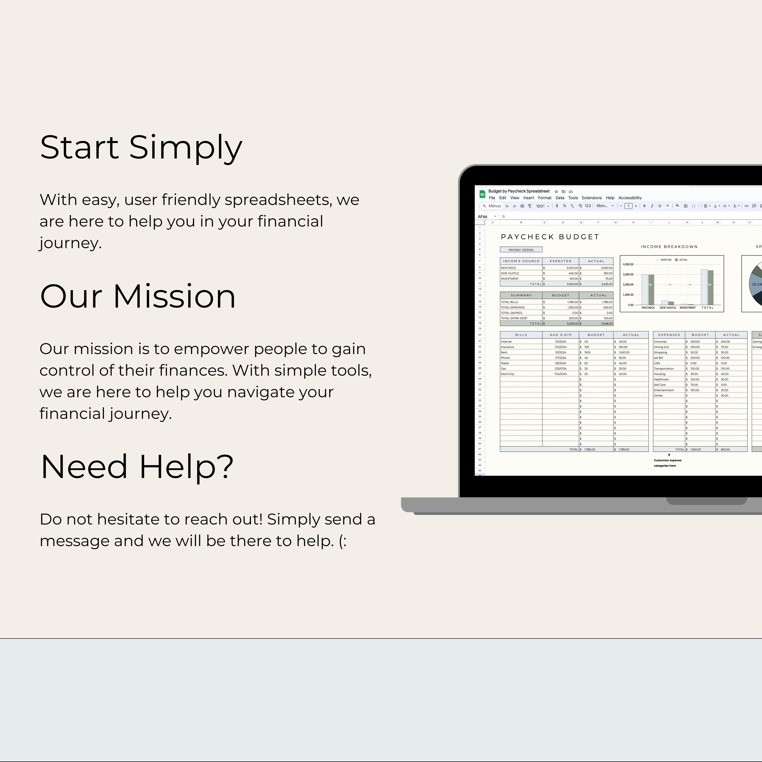 Ultimate Paycheck Budget for Google Sheets, Budget Template, Budget ...