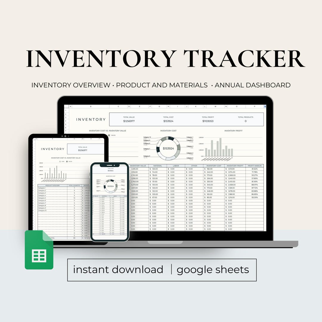 Inventory Tracker, Small Business Bookkeeping Template, Sales Tracker ...