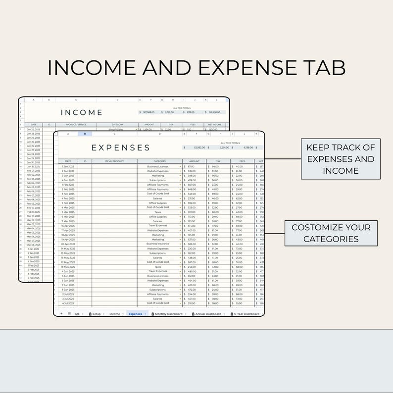 Ultimate Bookkeeping Package, Small Business Bookkeeping Template ...