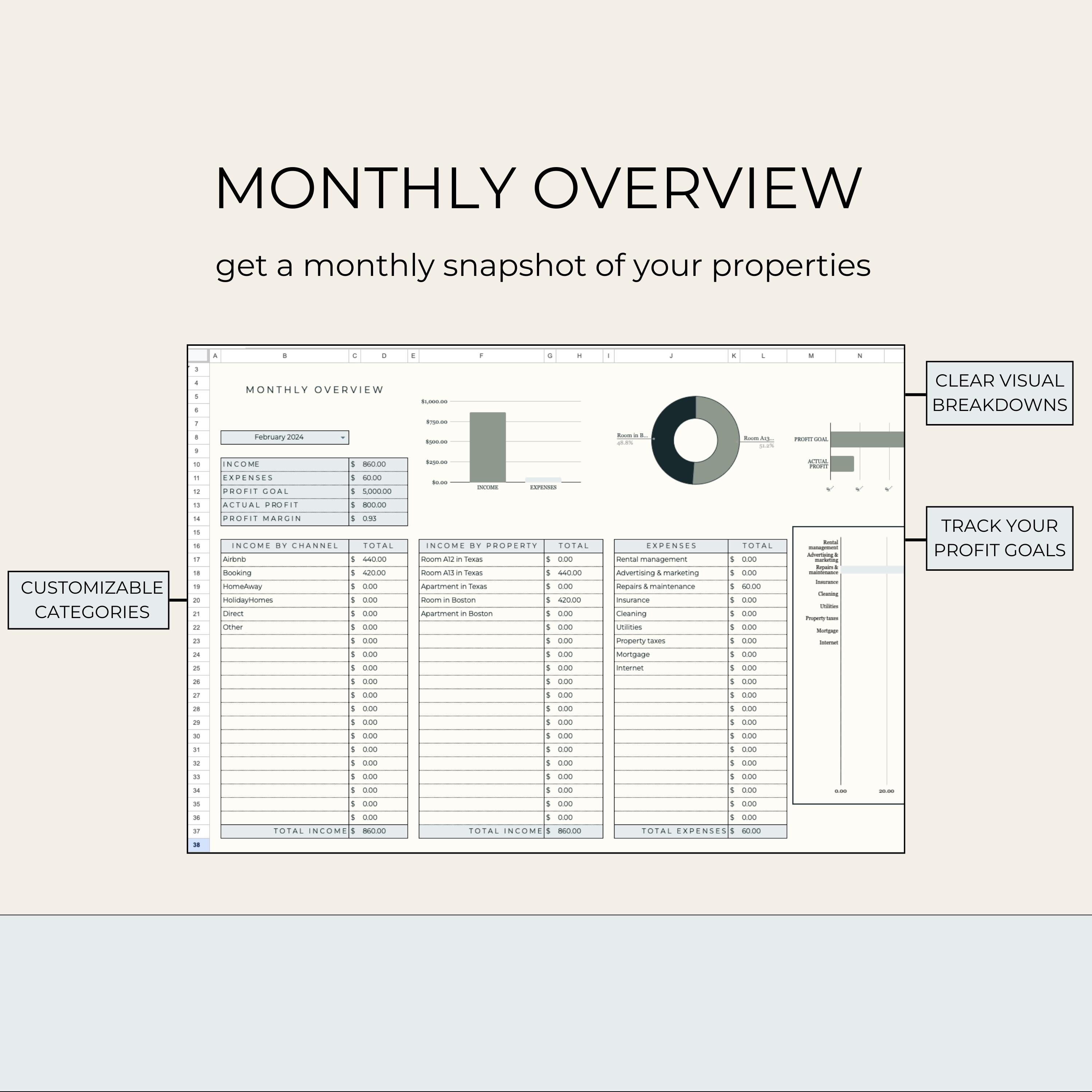 Rental Income and Expense Tracker, Rental Property Bookkeeping ...