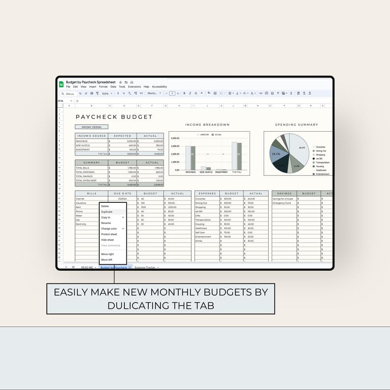 Ultimate Paycheck Budget for Google Sheets, Budget Template, Budget ...