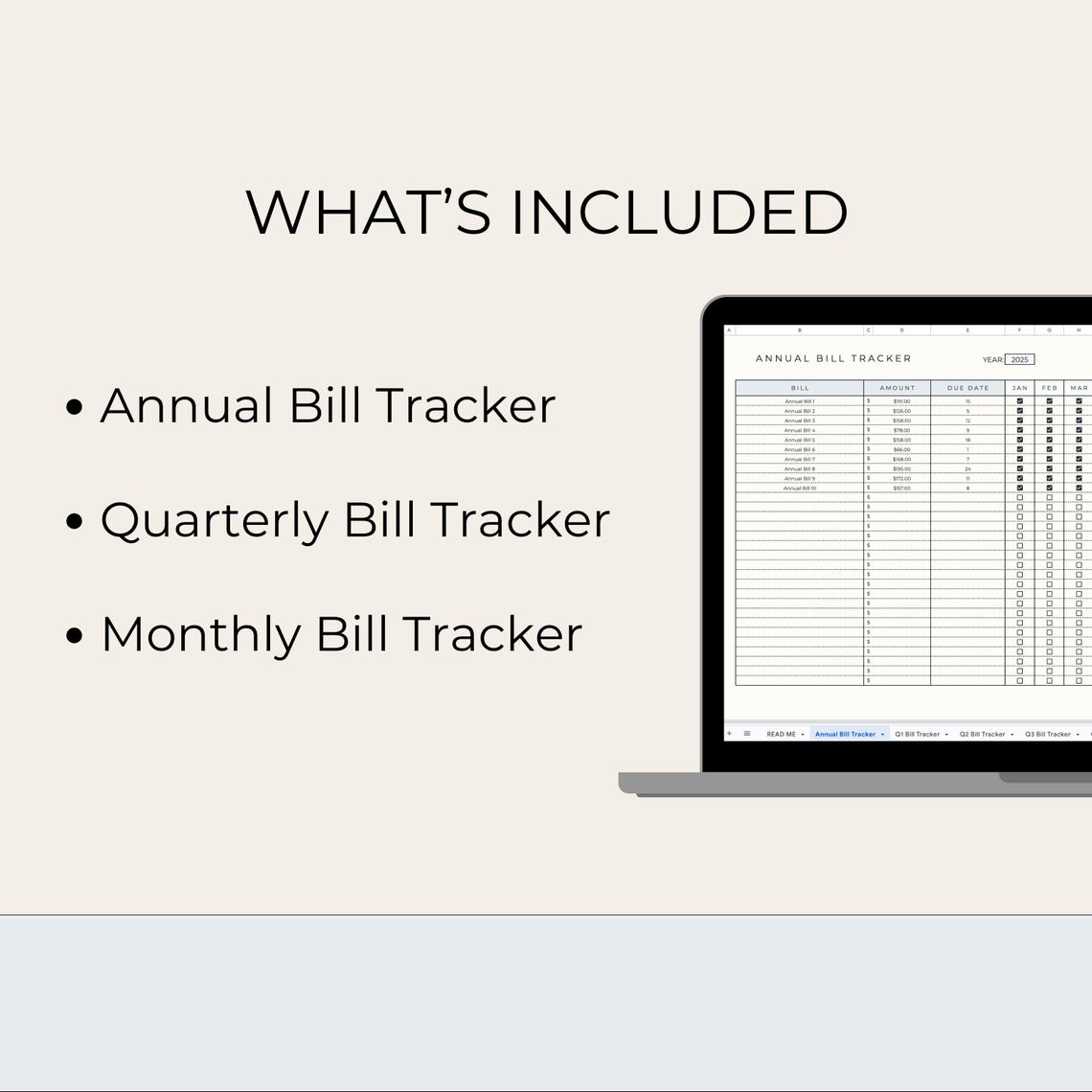 Bill Tracker, Bill Payment Checklist, Bill Planner, Monthly, Quarterly ...