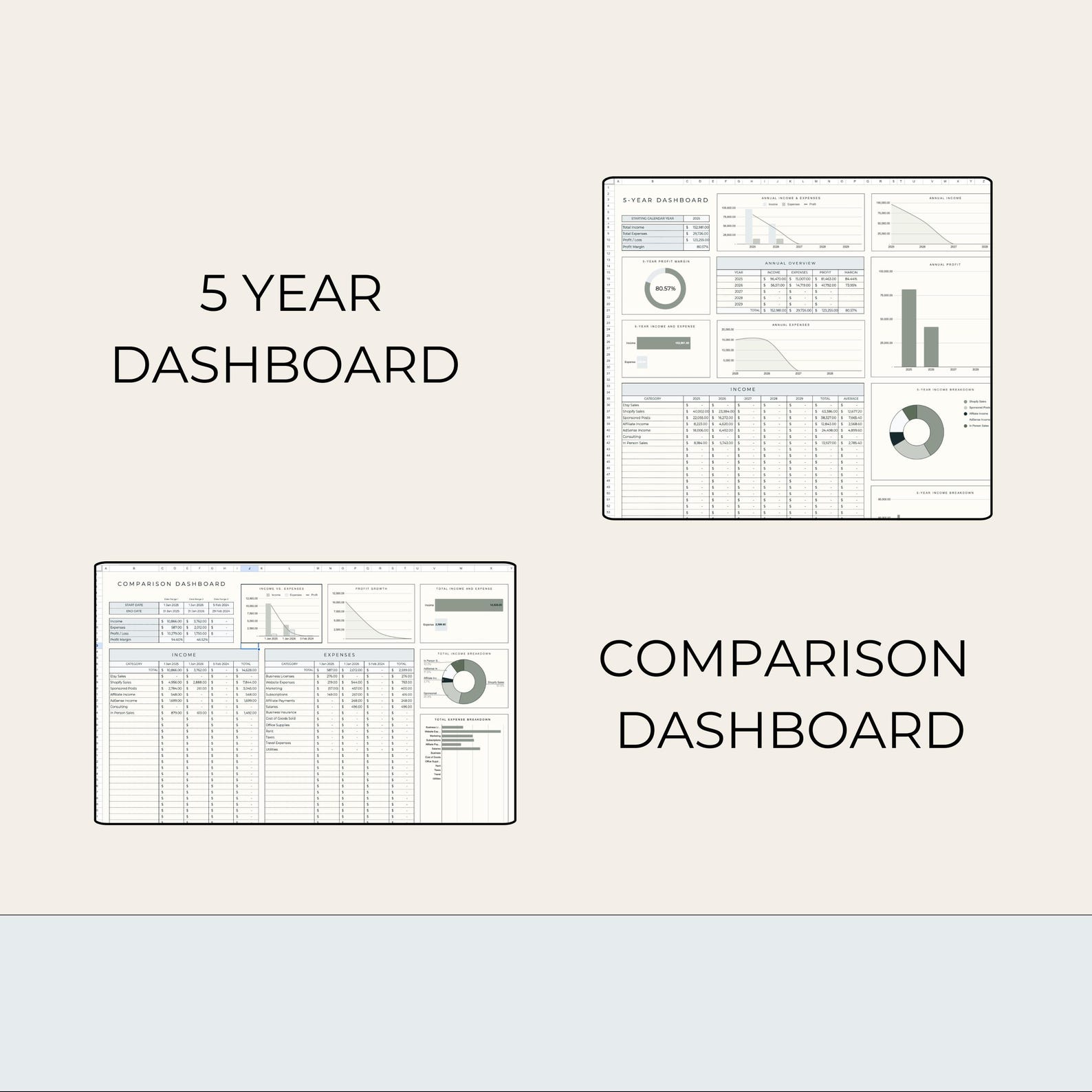 Ultimate Bookkeeping Package, Small Business Bookkeeping Template ...