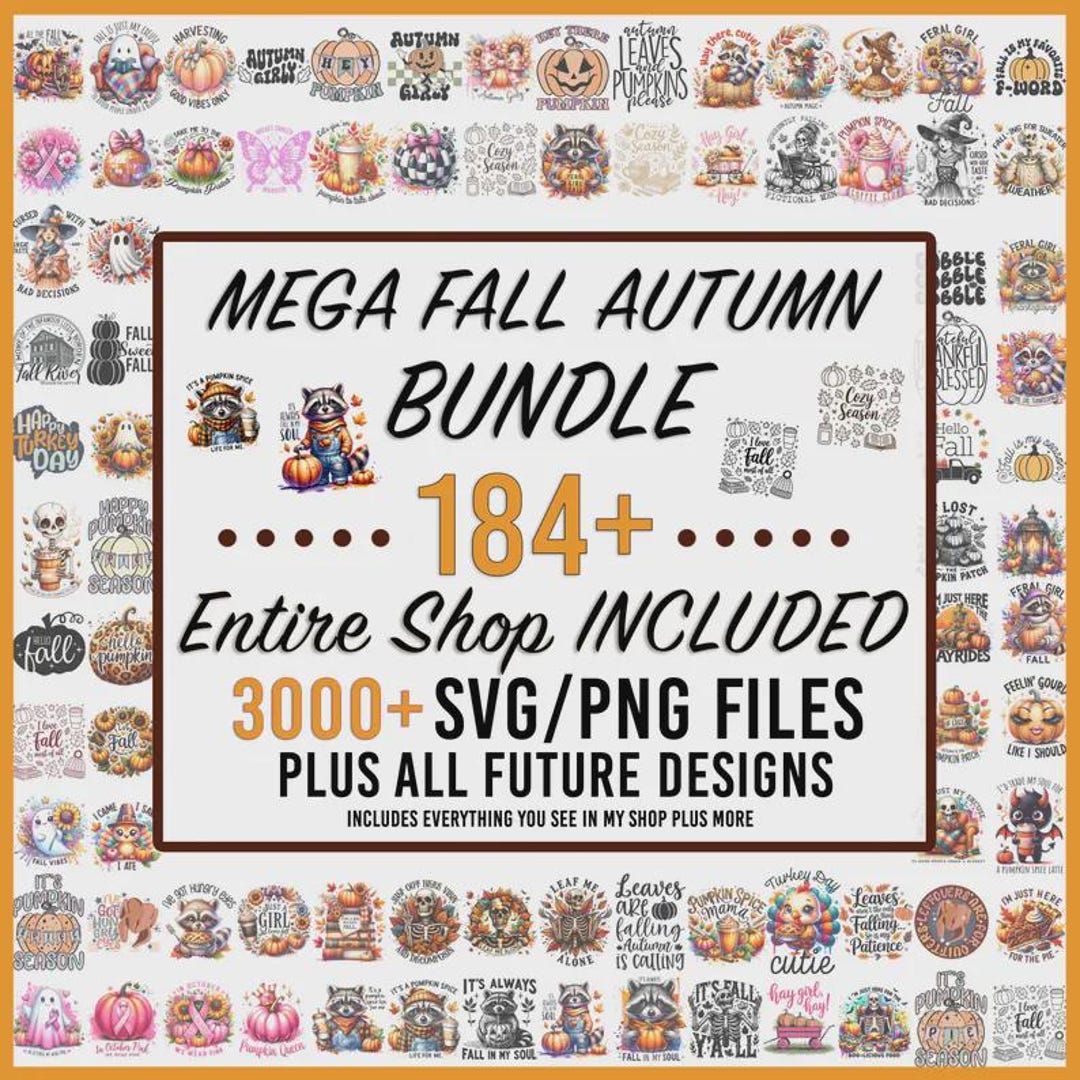 184+ Fall Bundle Png, 3,000+ Entire Shop Bundle, Autumn Bundle Png ...