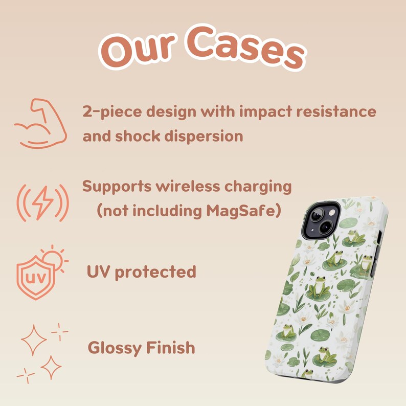 Frog Phone Case - Cute Frog and Lily Pad Phone Case - Nature Aesthetic ...