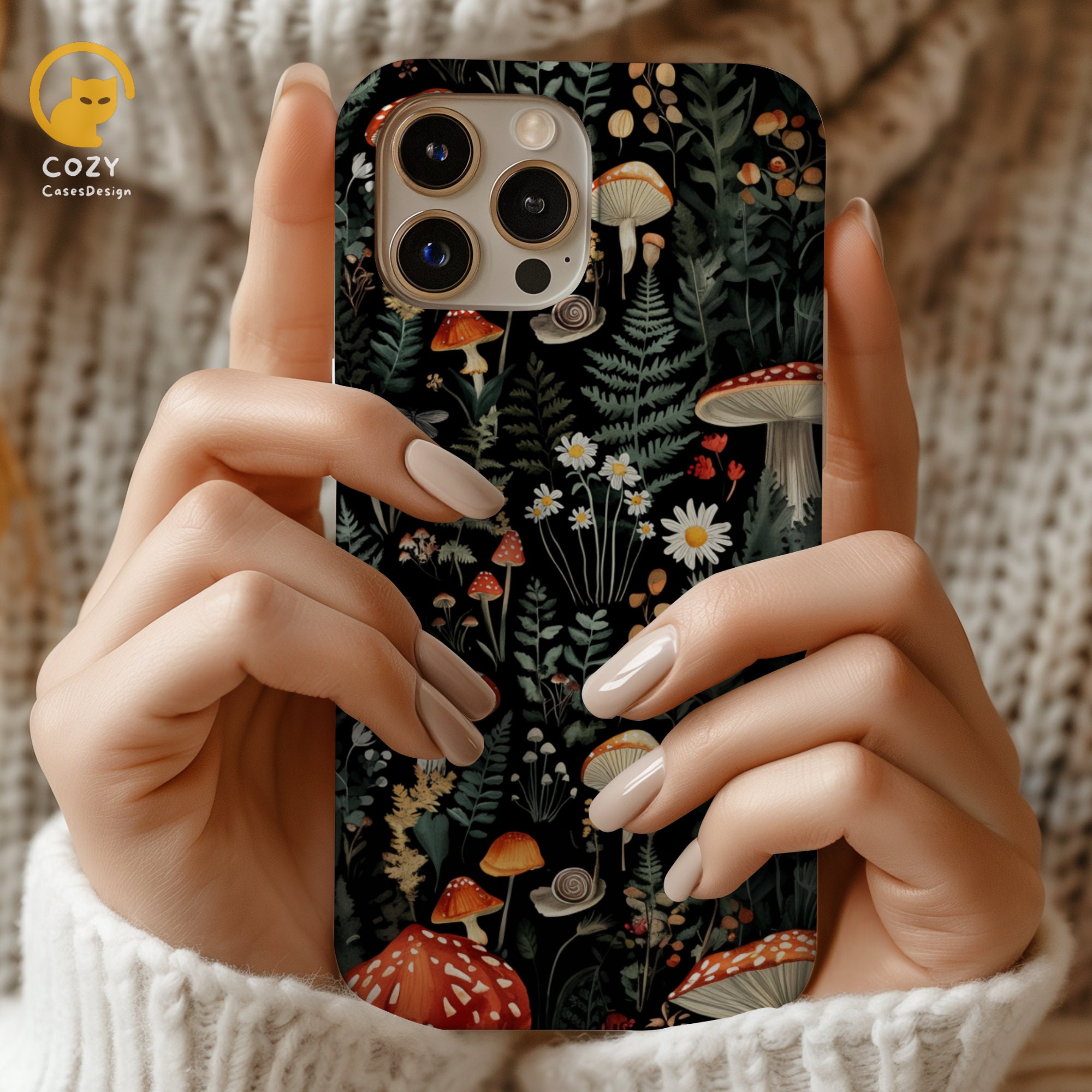 Mushroom Forest Phone Case,botanical Phone Case,cottagecore Aesthetic ...