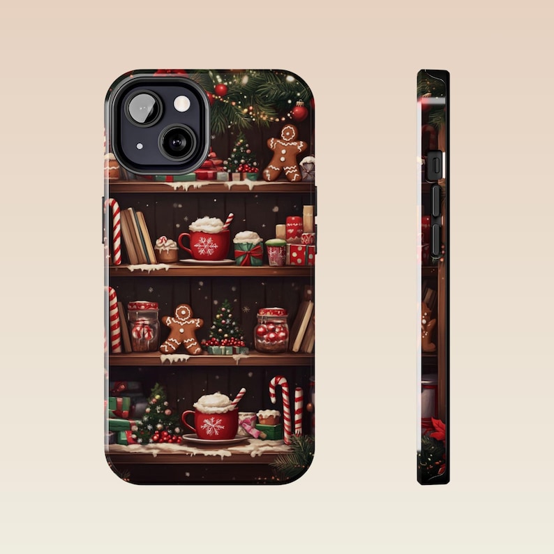 Christmas Phone Case, Gingerbread Hot Cocoa Phone Cover, Festive Candy ...