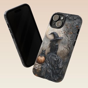 Gothic Witch Phone Case: Dark Fantasy Black Cat & Pumpkin Cover - Etsy