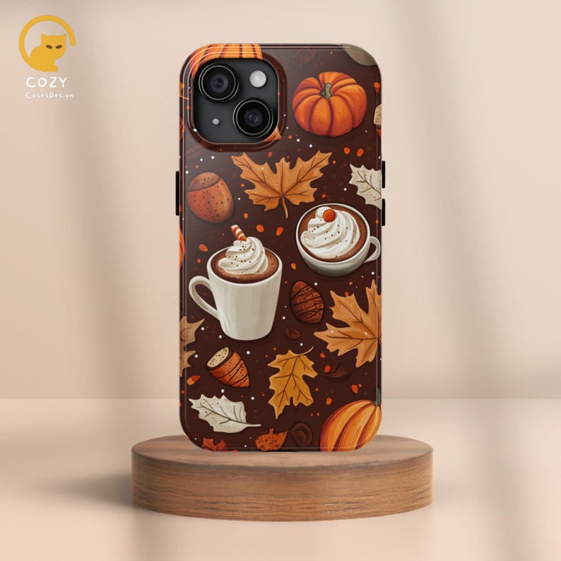 Fall Phone Case,fall Coffee Phone Case,autumn Leaves and Pumpkin iPhone Cover,case iPhone 16 15 ...