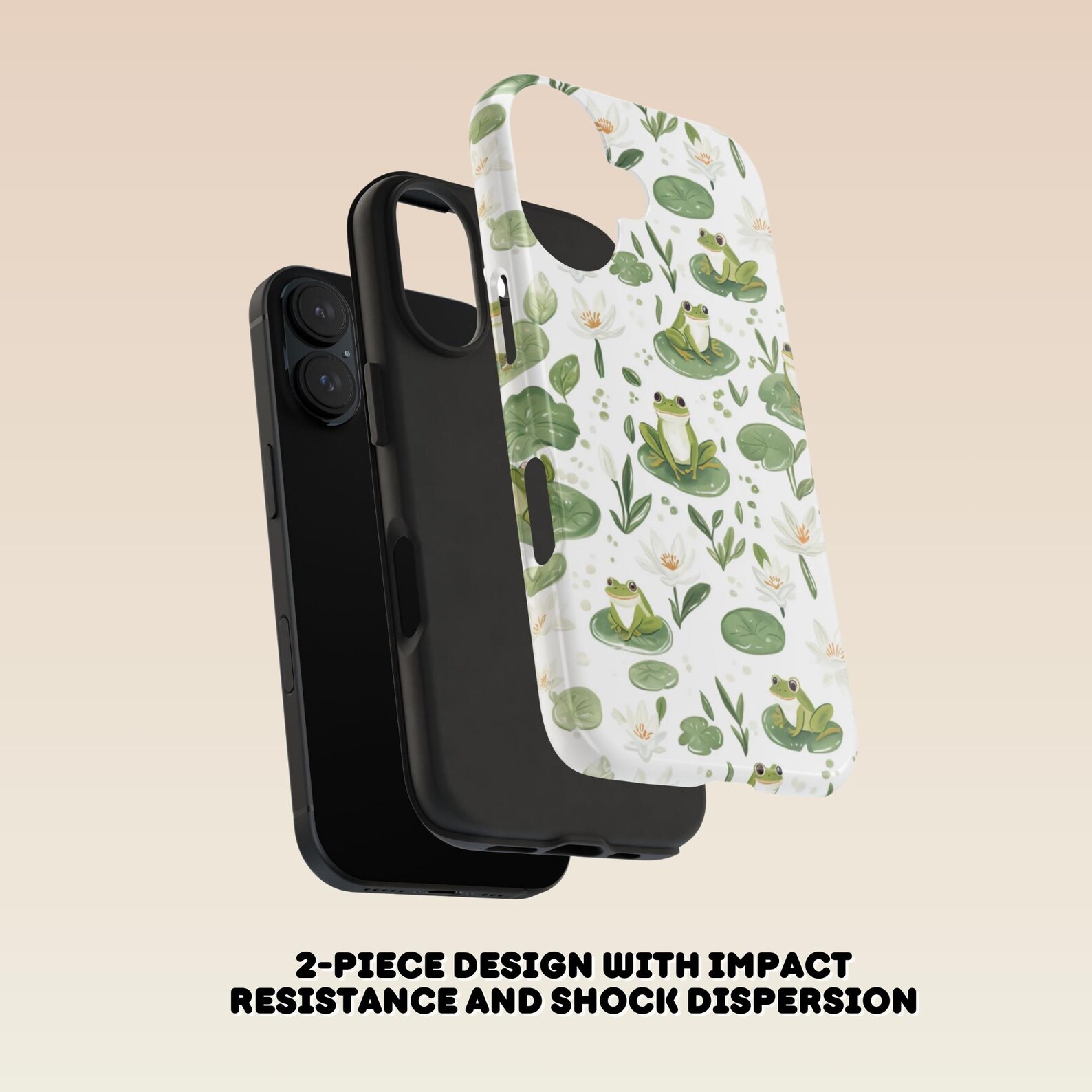 Frog Phone Case - Cute Frog and Lily Pad Phone Case - Nature Aesthetic ...