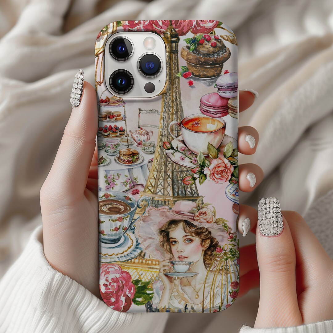 Paris Collage Phone Case - Vintage French Cafe Art, Coffee Lover Phone ...