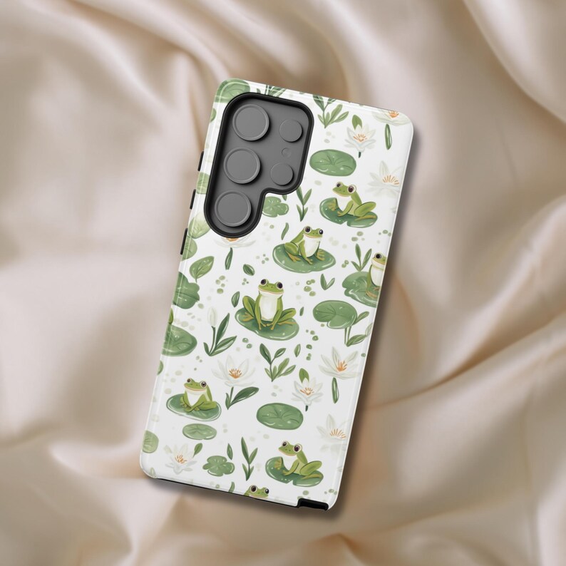Frog Phone Case - Cute Frog and Lily Pad Phone Case - Nature Aesthetic ...