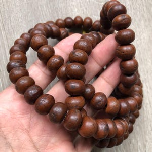 12mm Natural 108 Dark Bodhi Mala | Flat-sided Phoenix Eye Bodhi Seed ...