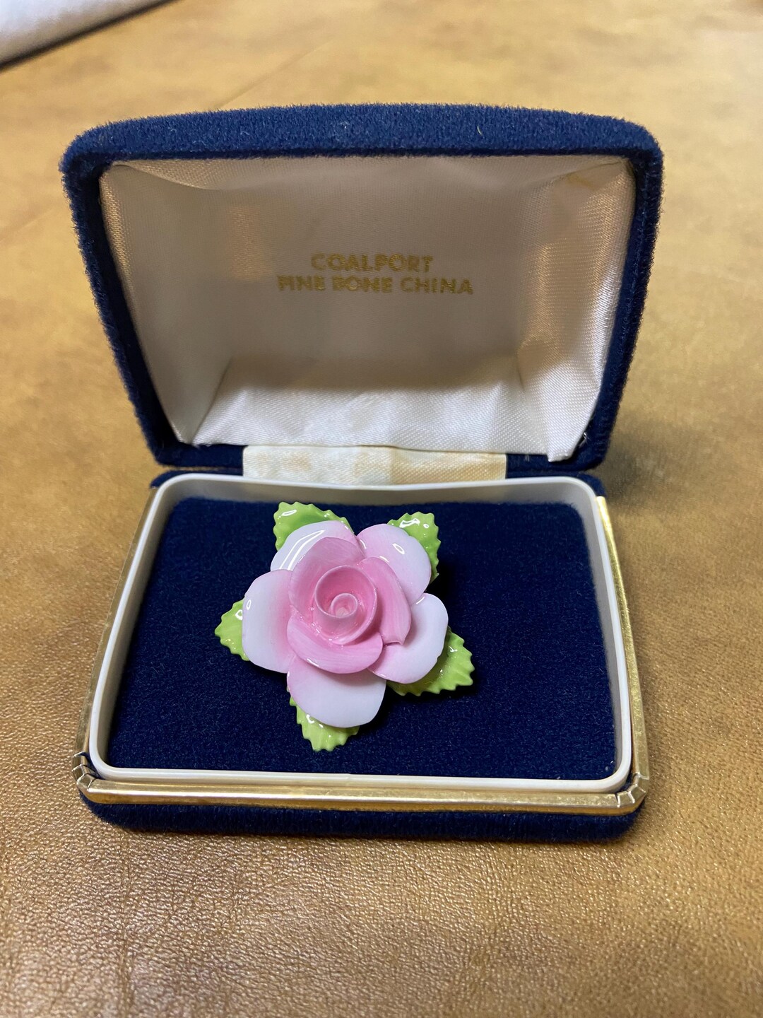 Bone China Pink Rose Brooch Pin; Coalport; Made in England; Vintage ...