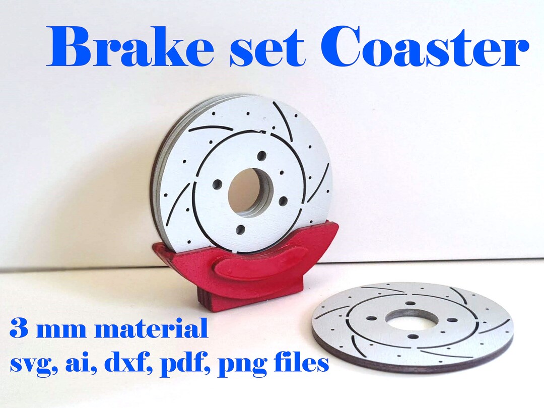 Brake Disc Coaster Set Laser Cut Files: Car Fanatic Gift (3mm Plywood ...