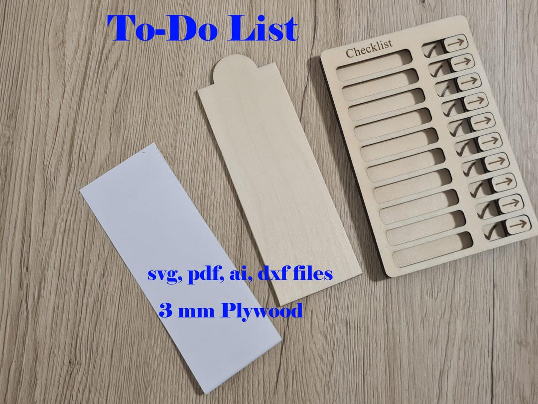 To-do List. Svg, Pdf, Ai, Dxf, Png Laser Cut Files for 3mm Plywood. - Etsy