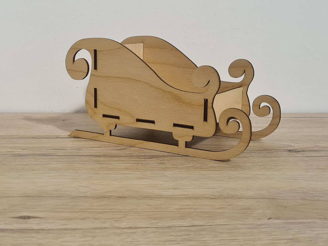 Santa's Sleigh Decoration Svg, Pdf, Ai, Dxf, Png Laser Cut Files for ...