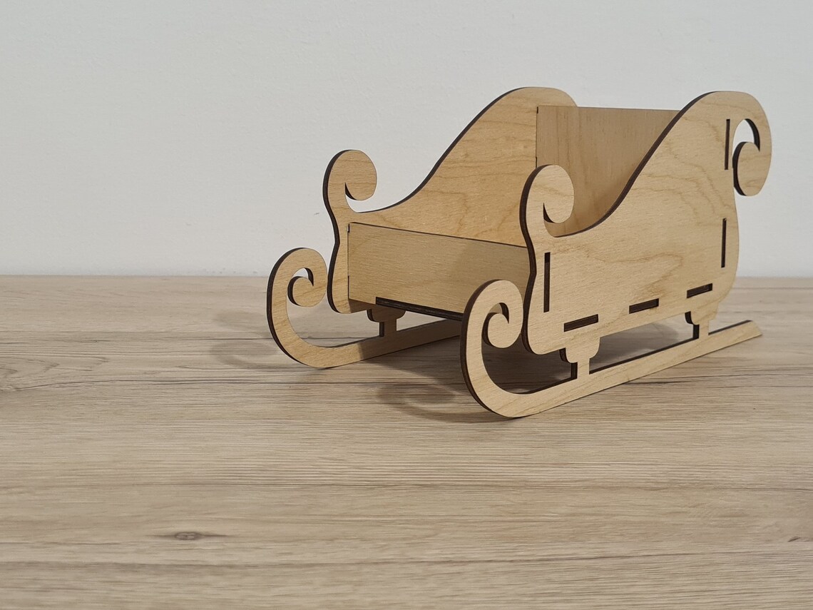 Santa's Sleigh Decoration Svg, Pdf, Ai, Dxf, Png Laser Cut Files for ...