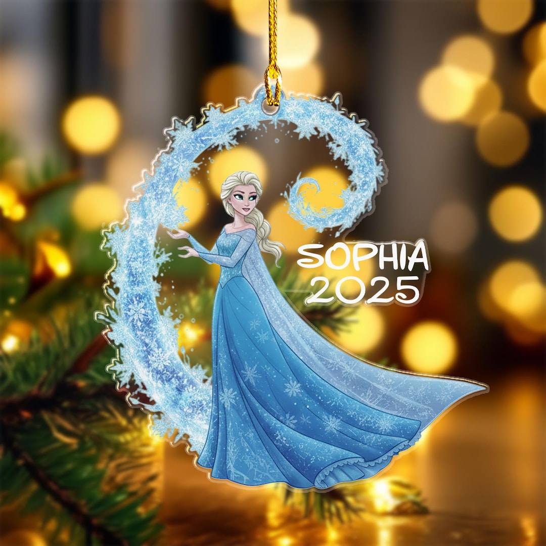 Personalized Frozen Elsa Ornament, Custom Disney Elsa Princess ...
