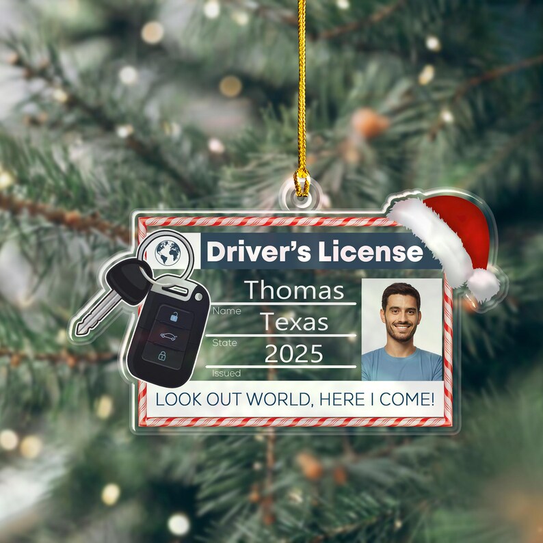 Personalized Drivers License for Men Ornament 2025, New Driver Ornament ...
